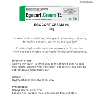 Egocort Cream 1% 15g (Hydrocortisone) | Shopee Singapore