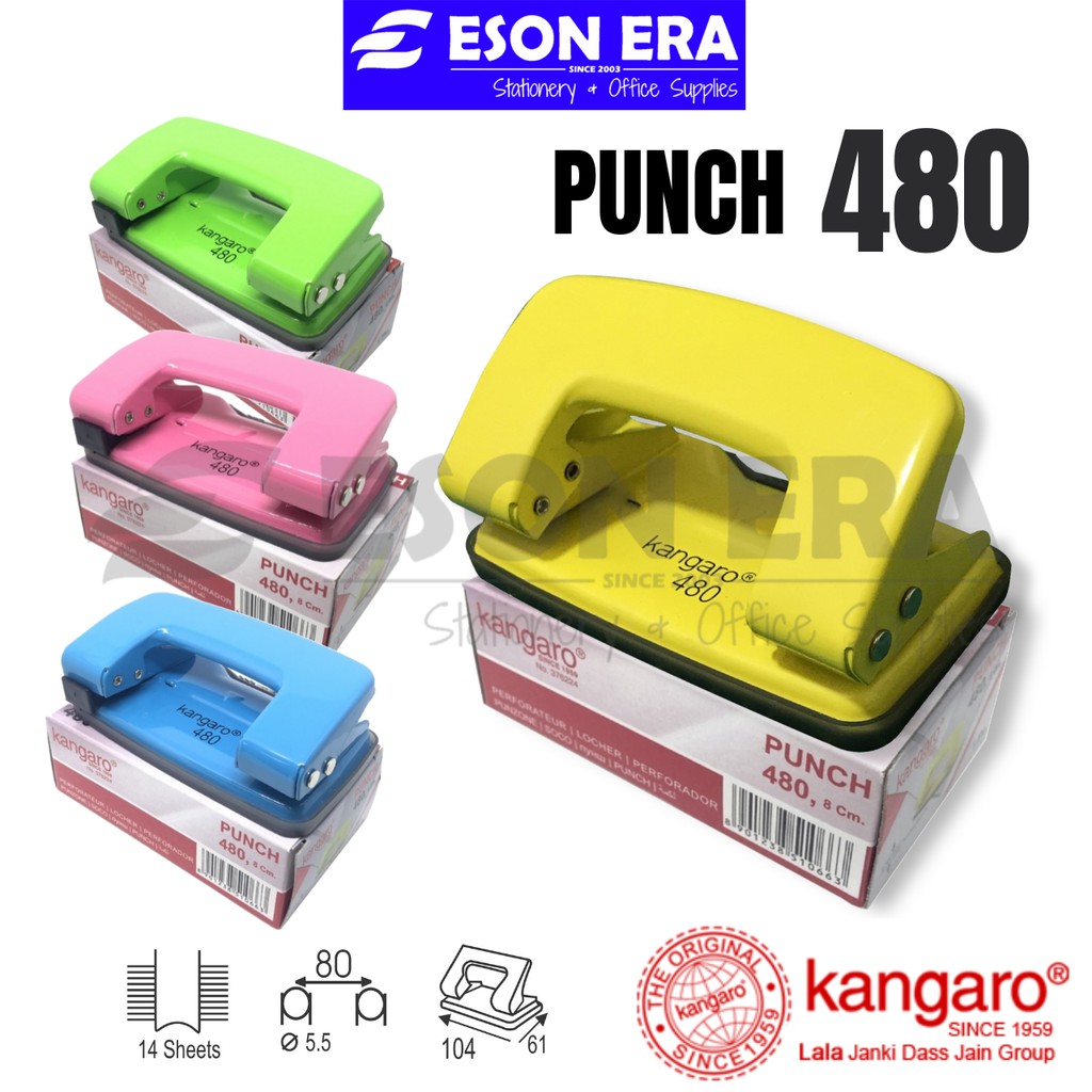 Kangaro Paper Punch 480 2Holes Paper Punch / Penubuk Lubang | Shopee ...
