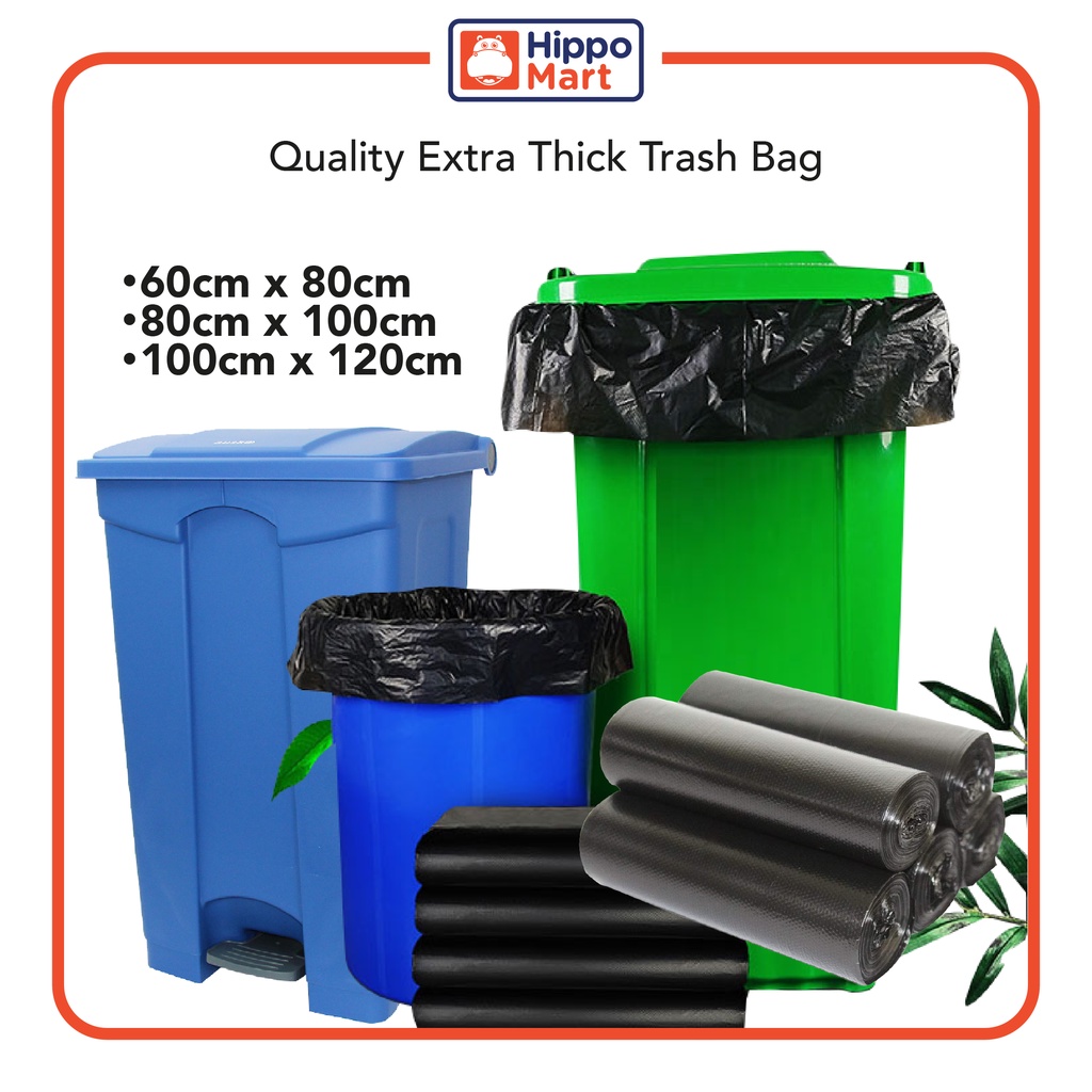 MODECO Extra Thick PE Non-Leak Trash Bag, Multiple Sizes | Shopee Singapore