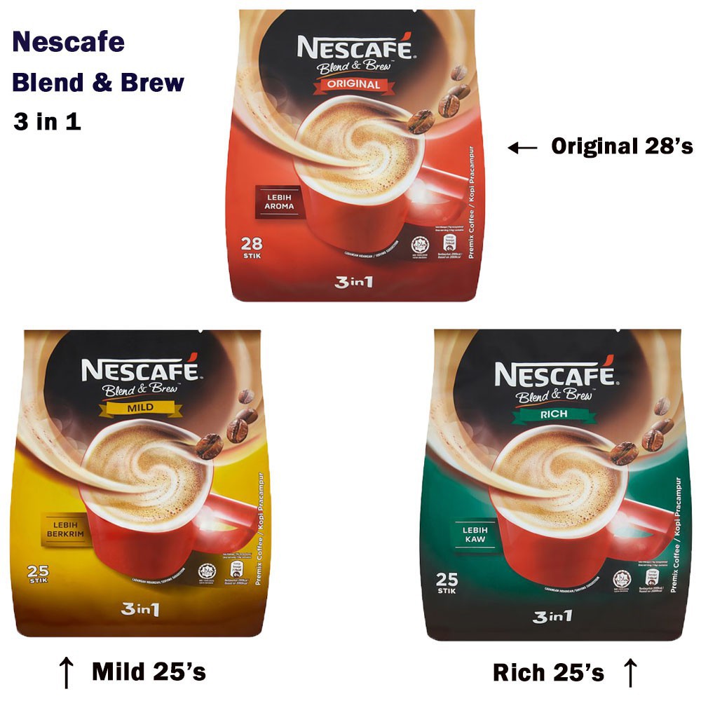 NESCAFE BLEND&BREW Mild/Rich/White 3IN1 | Shopee Singapore