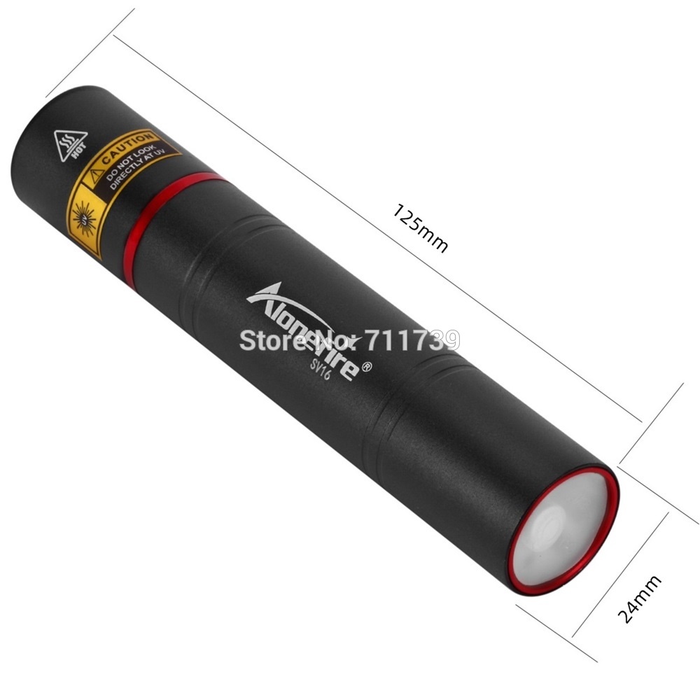 AloneFire SV16 365NM 5W UV Flashlight Light USB Rechargeable LED ...