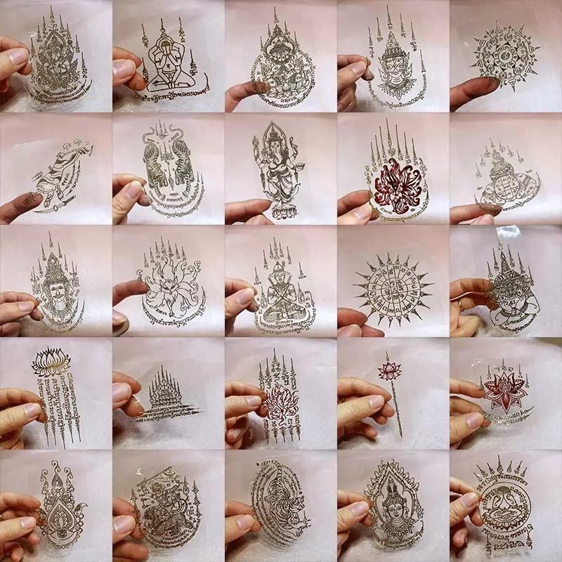 Sak Yant Sticker / Metal Sak Yant Sticker / Sak Yant Handphone sticker ...