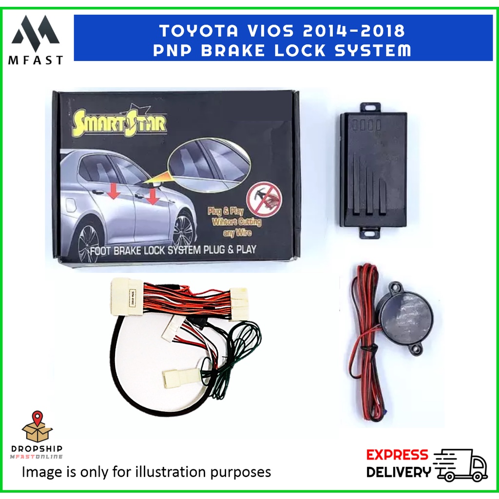 Toyota Vios 2014 - 2017 Brake Lock 2 in 1 System With Buzzer Plug n ...