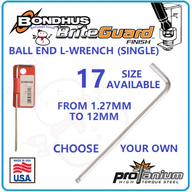 CHROME BALL HEAD ALLEN KEY BONDHUS BRAND BRITEGUARD BALL END L WRENCH ...