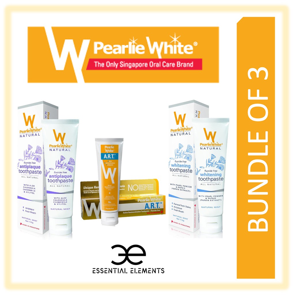 PEARLIE WHITE [BUNDLE OF 3] TOOTHPASTE|A.R.T. Active Remineralization ...