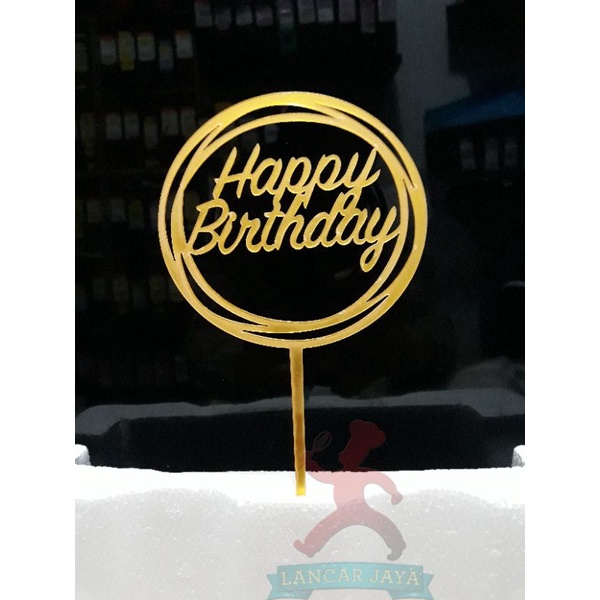 Acrylic Happy Birthday Topper / Acrylic Hbd Round Topper / Acrylic ...