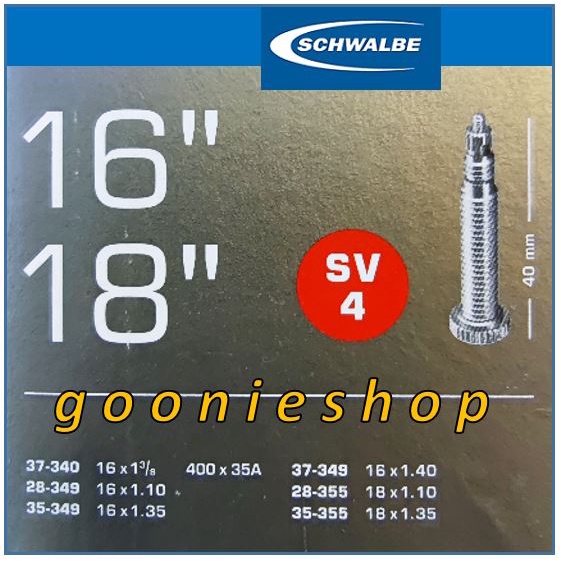 *SG SELLER* SCHWALBE Inner Tyre Tube for 16 18 20 22 inch Folding Bicycle. Model AV4 AV6 AV7 ...