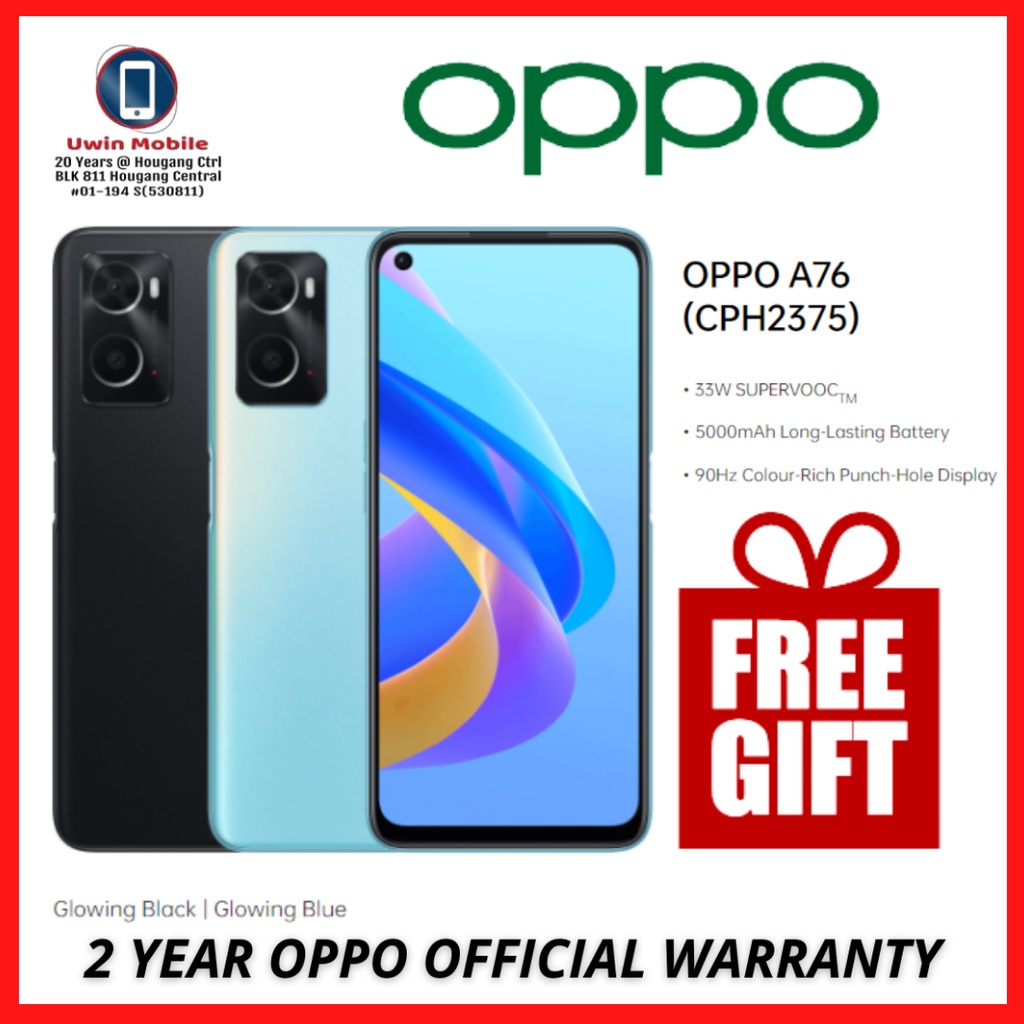 OPPO A76 / Portrait Bokeh Camera/ 90Hz Colour-Rich Punch-Hole Display ...
