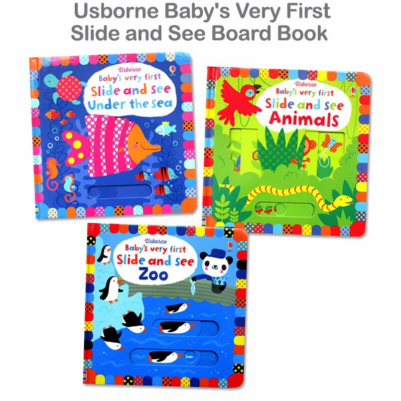 Usborne Baby's Very First Slide and See ANIMALS / ZOO / SEA Board Book ...