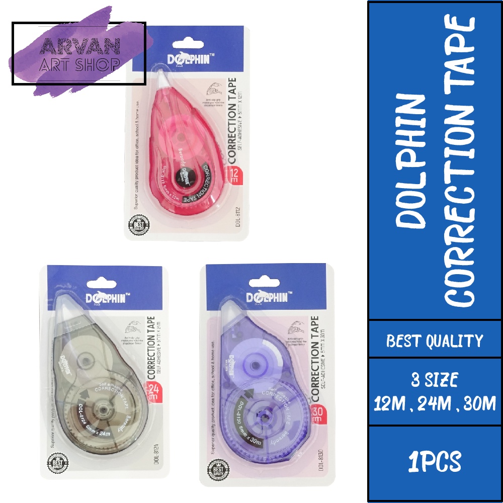 Dolphin Correction Tape - 5mm x 12meter / 24meter / 30meter ( RANDOM ...