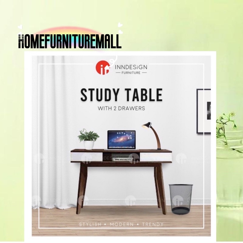DELW L120CM STUDY TABLE WITH 3 DRAWERS AND SHELF (FREE DELIVERY AND ...