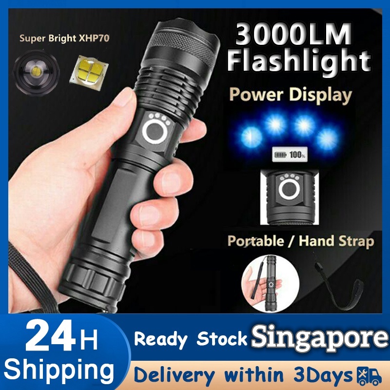 DZSG Torchlight Ultra Bright LED Torch Light Flashlight Zoomable Glare ...
