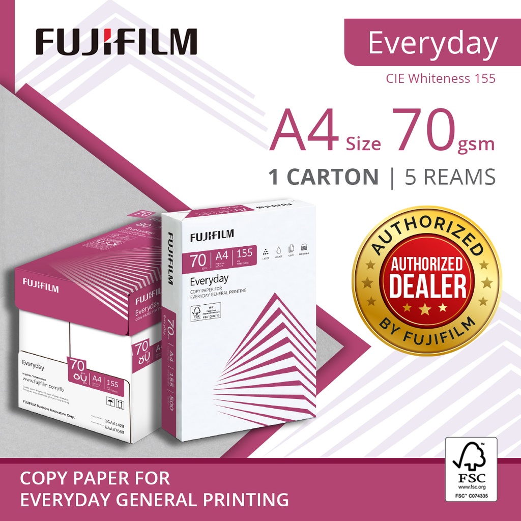Fujifilm Everyday A4 70gsm (5 Reams / 1 Carton) | Shopee Singapore