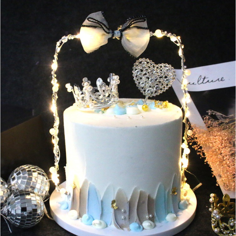 Ribbon Frame LED light Cake Decoration Cake Topper (With LED Light ...