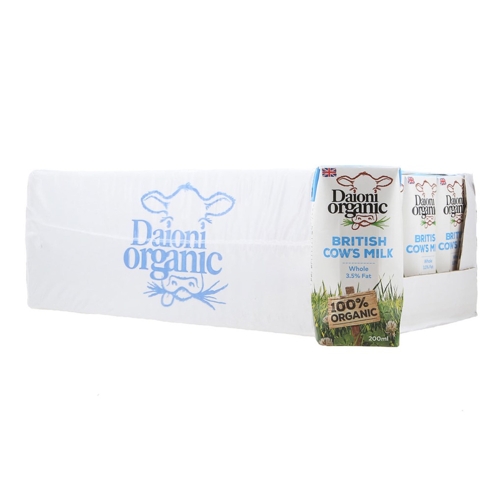 Daioni Organic Whole UHT Milk, 200 ml - Case of 24 | Shopee Singapore