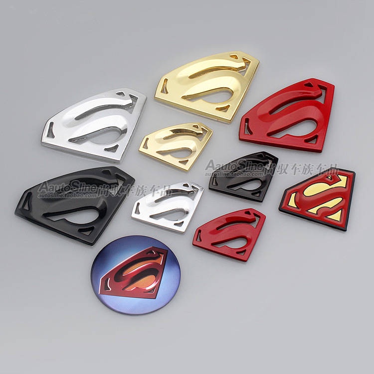 Car Sticker Superman Superman Car Body Sticker 3D Car Logo Metal Car ...