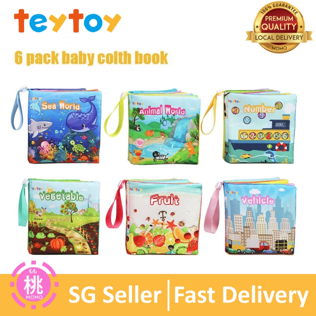 teytoy My First Soft Book, 6 PCS Nontoxic Fabric Baby Cloth Books Early ...