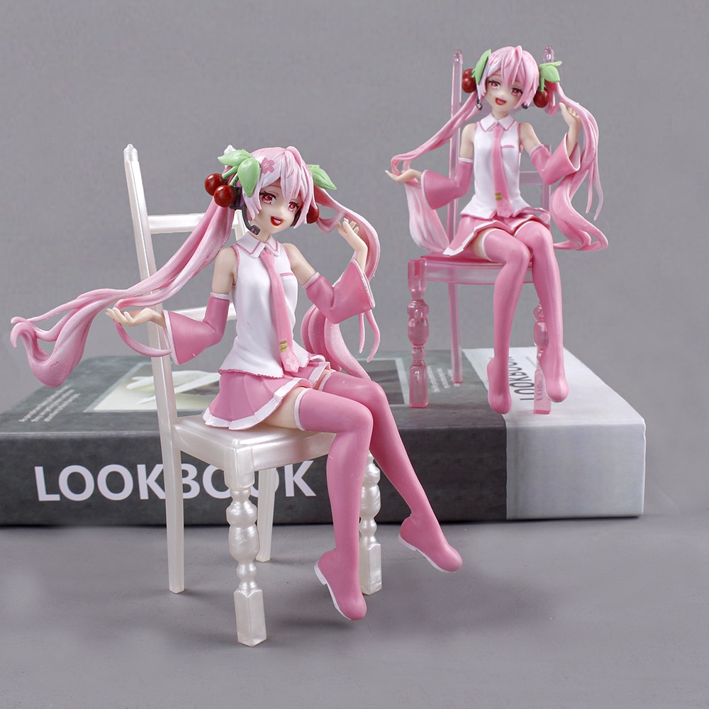 Anime Figure Sakura Chair Hatsune Miku Figure 16CM Pvc Figurines Toys ...