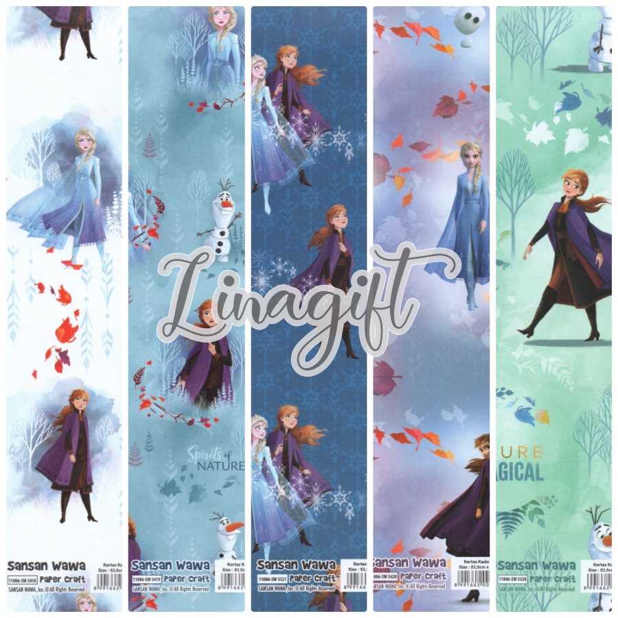 (5 Sheets) FROZEN SANWA - PAPER KADO PRINCESS ELSA / ANNA - GIFT WRAP ...