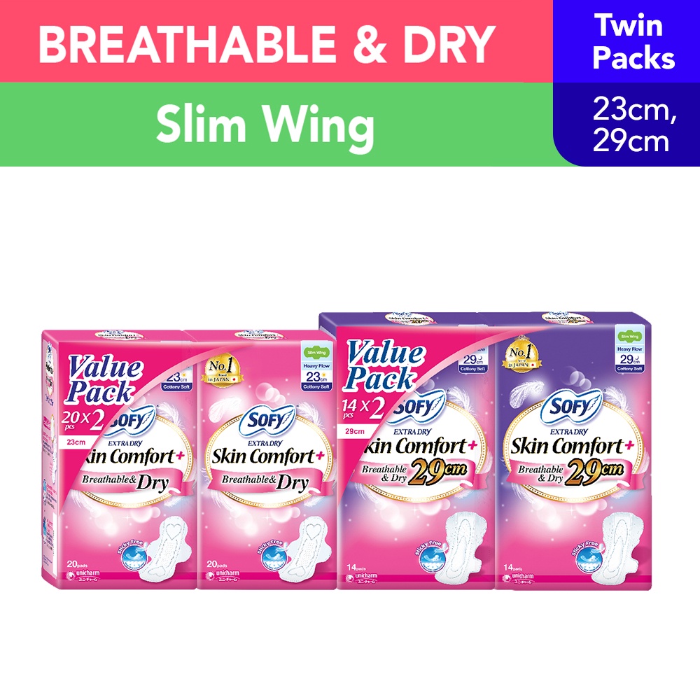 Sofy Extra Dry Skin Comfort Slim Wing, Twin Pack (Packaging varies ...