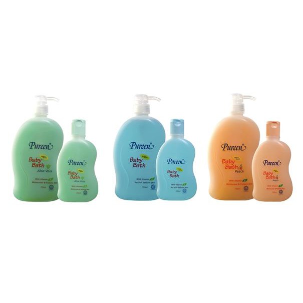 Pureen Baby Bath with Peach & Vitamin E 250ML / 750ML | Shopee Singapore