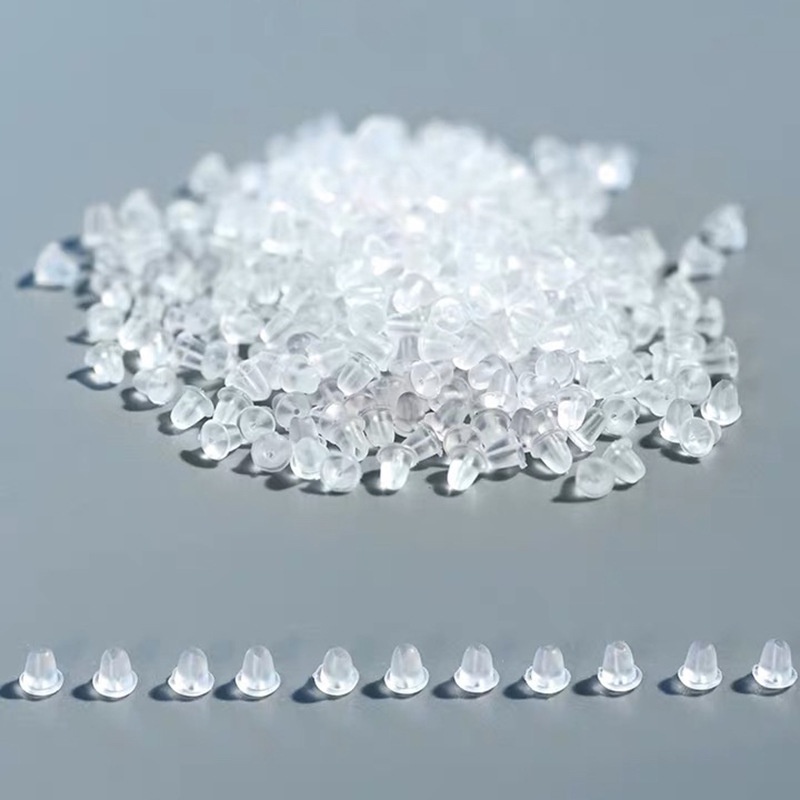 100pcs/Pack diy Ear Jewelry Accessories Plugs Plastic Rubber Silicone ...