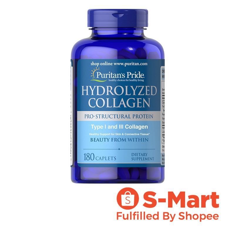 Puritan's Pride Hydrolyzed Collagen 1000 mg, 180 Caplets | Shopee Singapore