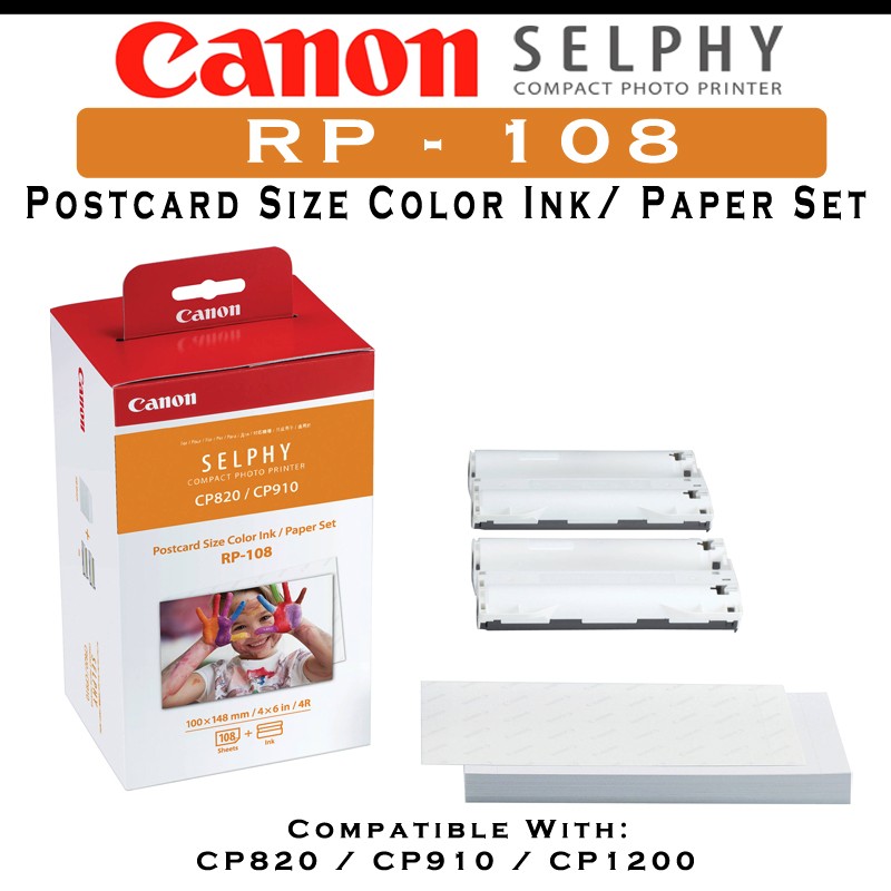 Canon Selphy RP-108 RP 108 Postcard Size Color Ink / Paper Set | Shopee ...