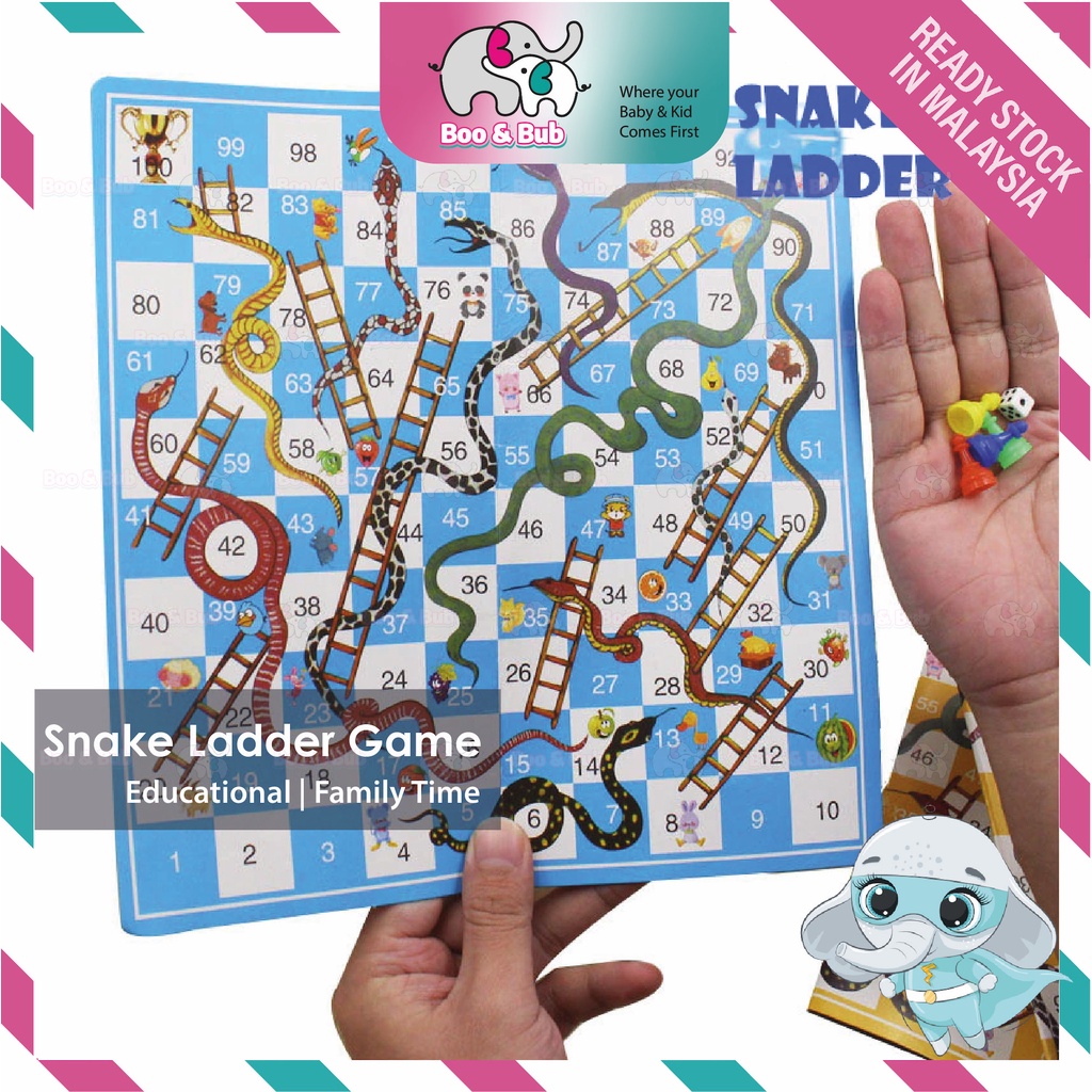 Boo&Bub Snake Ladder Board Game Set | Flight Chess Educational Portable ...