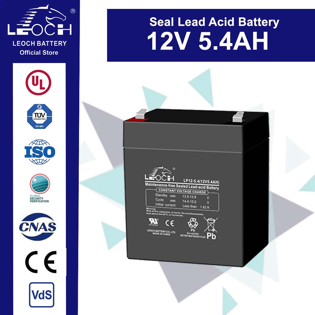 12V 5.4AH Leoch Sealed Lead Acid Battery LP12-5.4 for general purpose ...