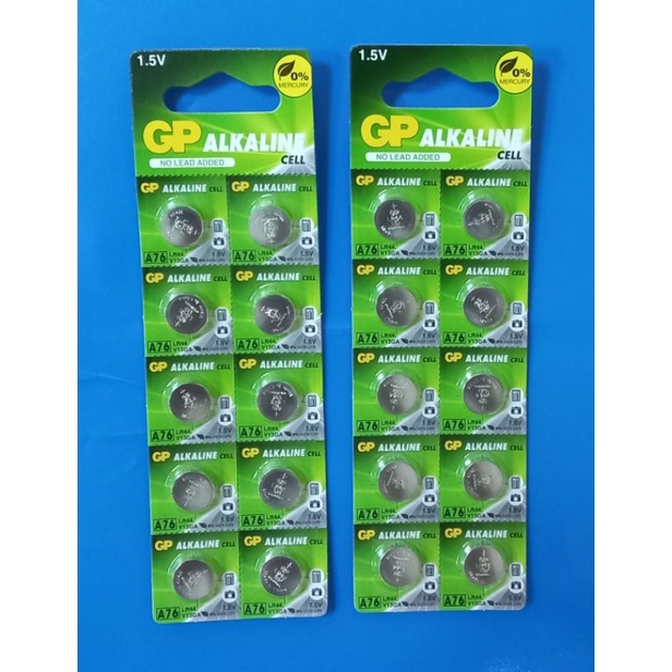 10 PIECES GP ALKALINE LR44 1.5V BATTERIES ( FOC 2aa BATTERY | Shopee Singapore