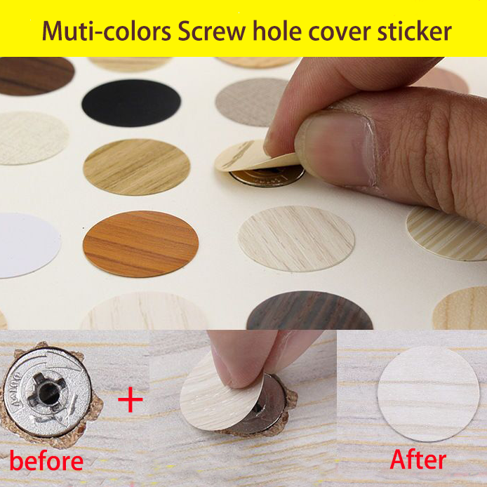 54pcs/sheet 20colors Waterproof PVC Self -adhensive Screw hole cover ...