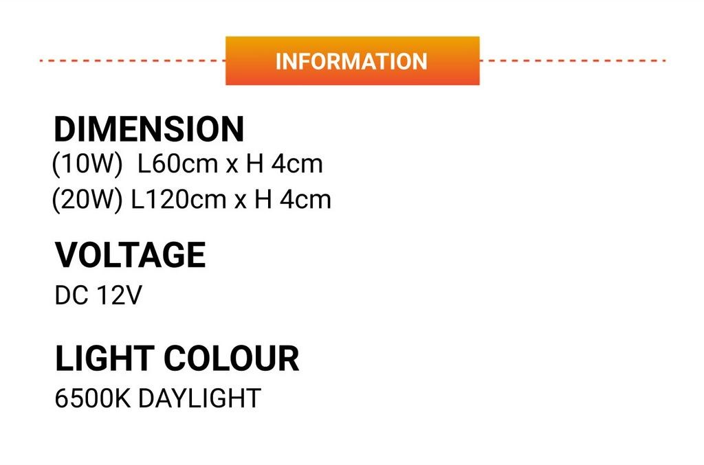 DC 12V LED T5 Tube Light 10W 2ft 20W 4ft 6500k Daylight Lampu Bengkel Pasar Malam Camping Guna ...