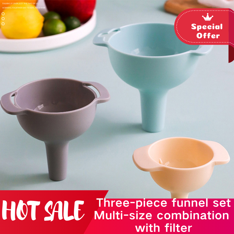 Kitchen Funnels for Filling Bottles, Funnels Set of 3,Oil Funnel, Tough ...