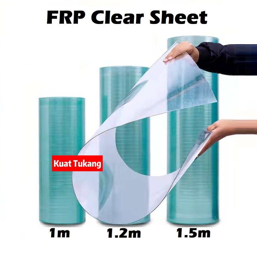 ATAP CERAH LUTSINAR RATA FRP 1mm / FLAT TRANSPARENT ROOF FIBRE ...