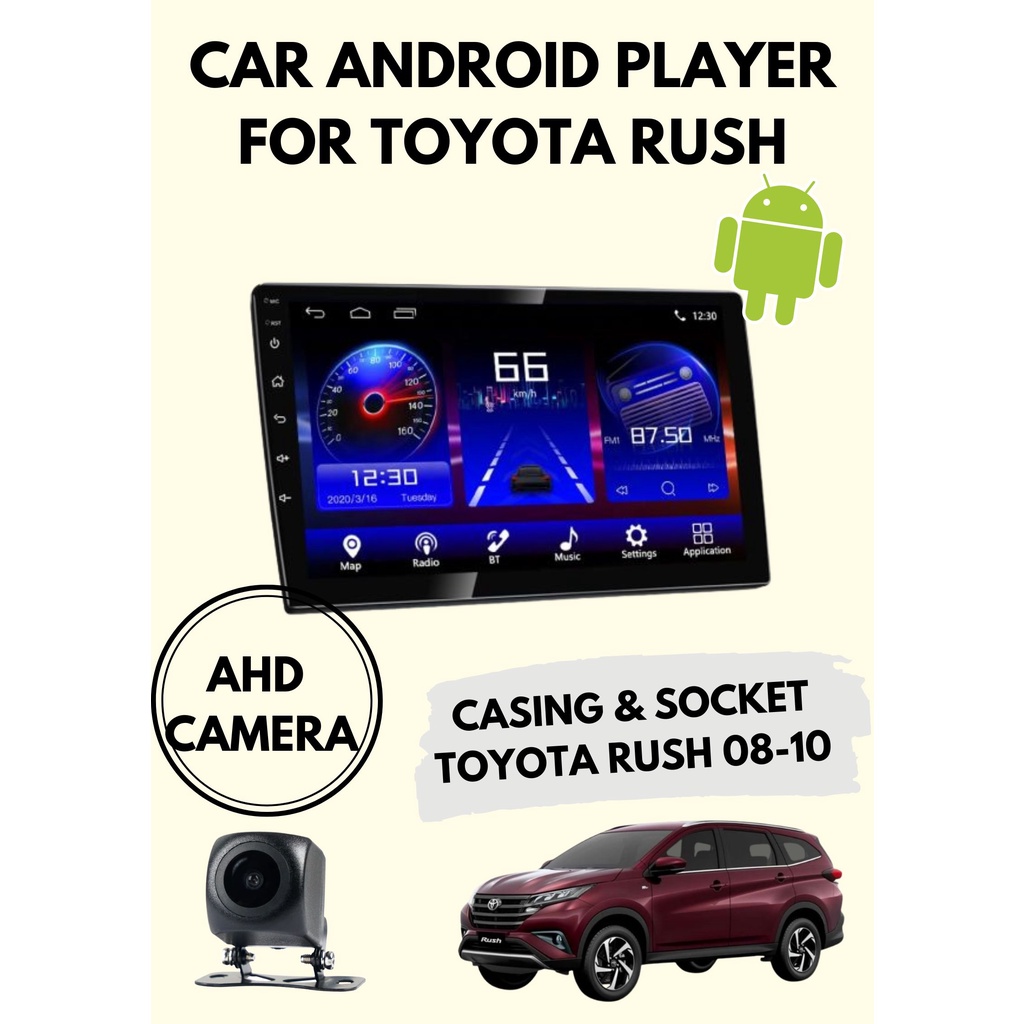Android Player Package For TOYOTA RUSH 08-10 Free AHD Reverse Camera ...