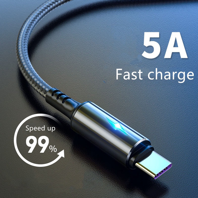 5A USB Type C Cable Fast Charging Wire Mobile Phone USB C Charger Cable ...