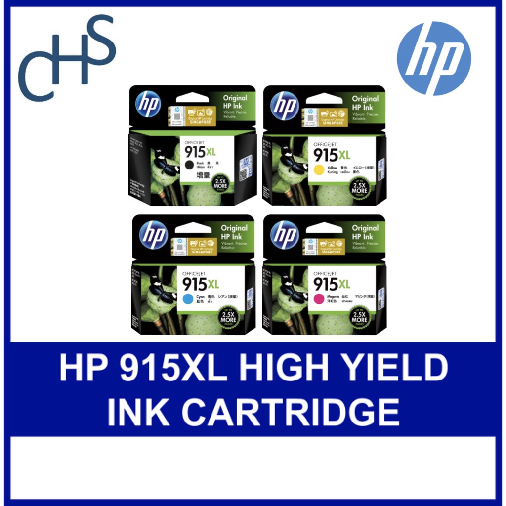 HP 915XL High Yield Ink Cartridge Black|Cyan|Magenta|Yellow 6 months ...