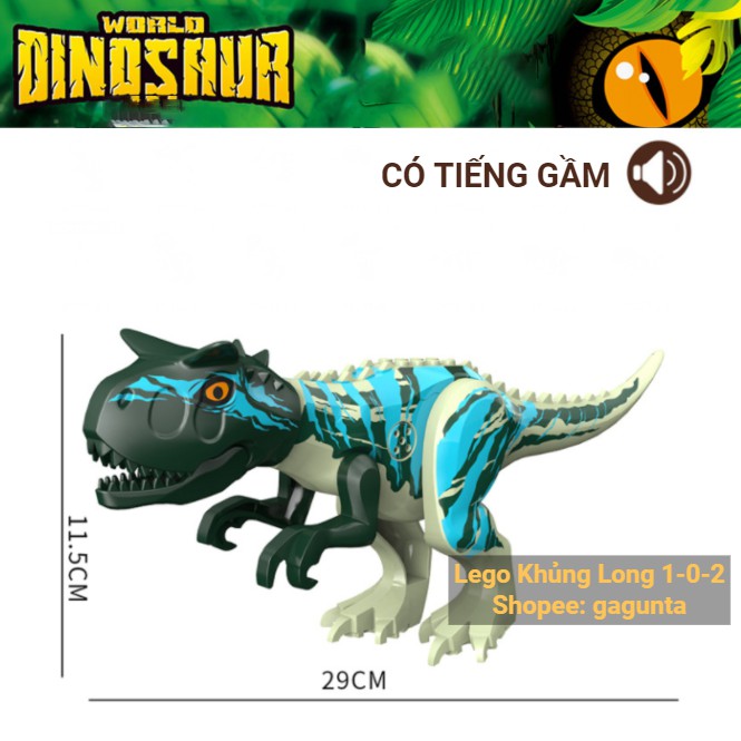 Lego Dinosaur Carnotaurus 2021 WITH FLOOR Green Version Jurassic World ...