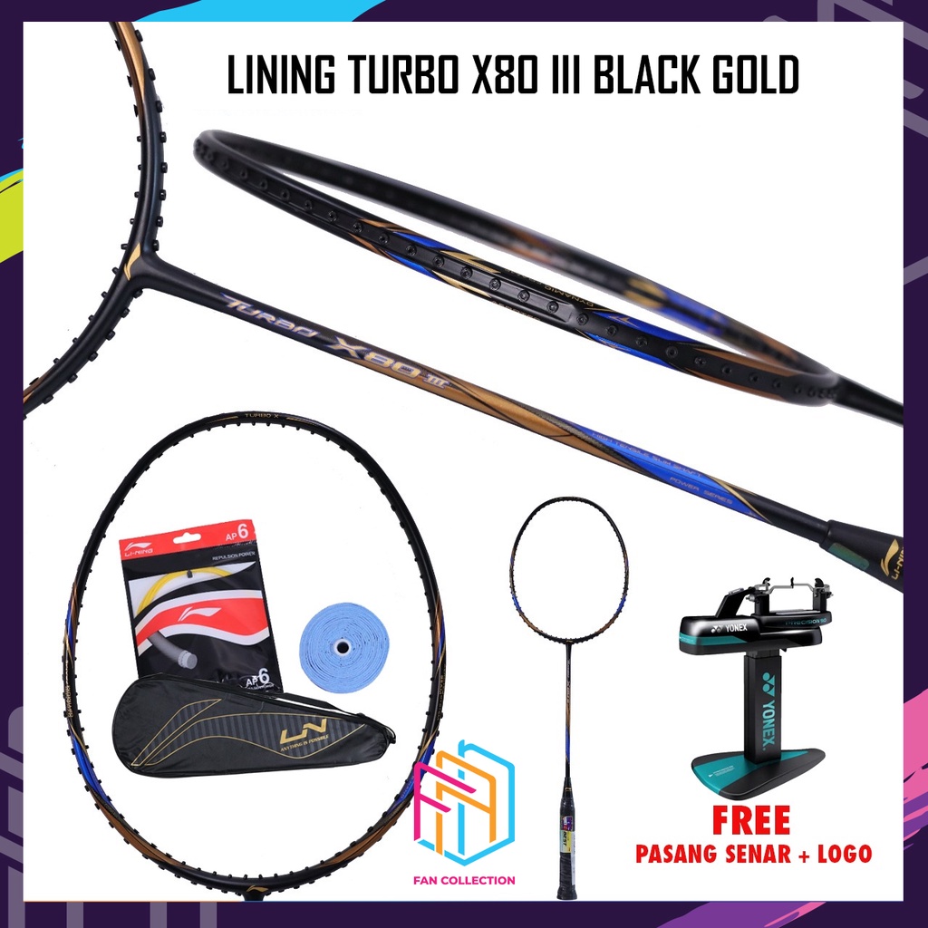 NEW LINING TURBO X 80 90 III GEN III G3 ORIGINAL BADMINTON RACKET ...