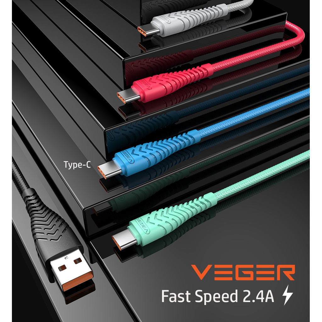 50% VEGER Type-C 2.4A Cable 1 Year Warranty | Shopee Singapore