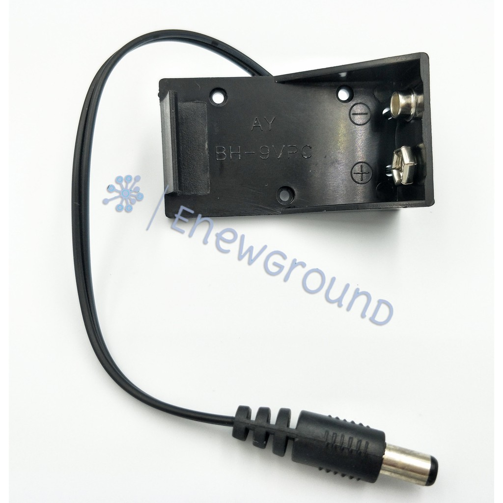 PP3 battery connector with housing (9V battery to 2.1mm DC male jack ...