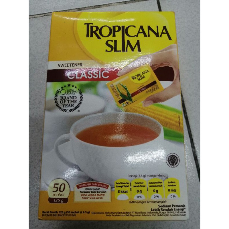 Tropicana Slim sweetener classic 125g (50Sachets @ 2.5 g) | Shopee ...