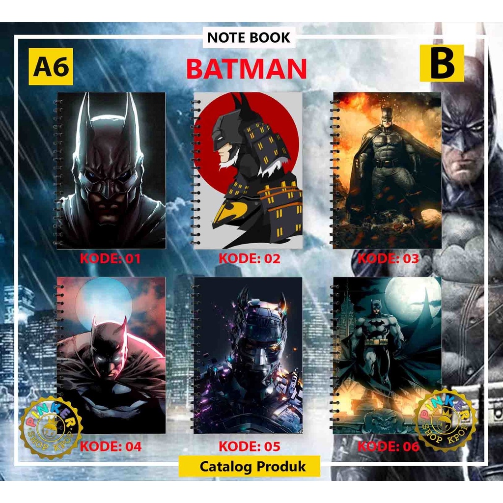 Notebook/notebook BATMAN SERIES 2 A6 CONTENTS 50 BOOK SHEETS | Shopee ...