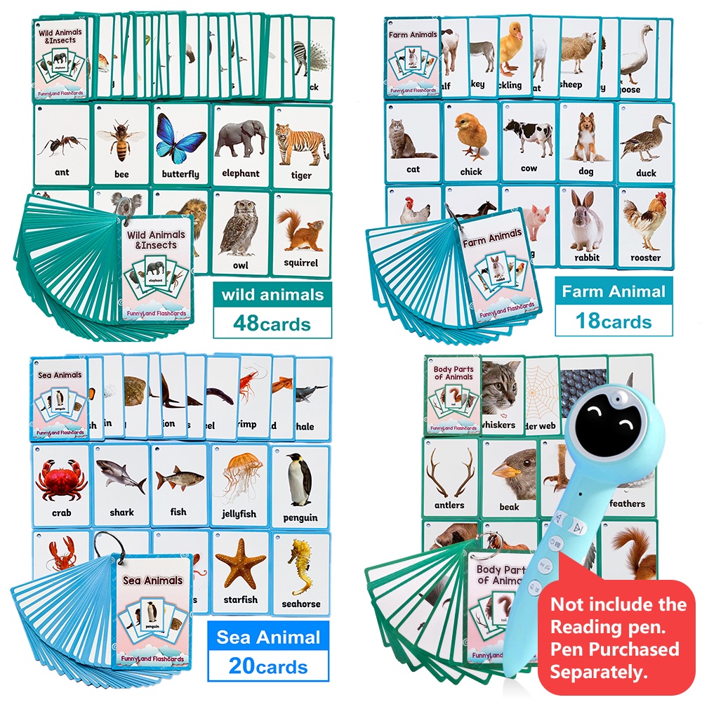 Animals English Flash Card Vegetables Fruits Foods Cards Family Palces ...