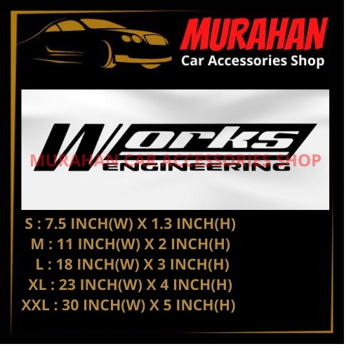 [ HIGH GRADE ] WORKS ENGINEERING STICKER MYVI AXIA SAGA SATRIA VIOS ...