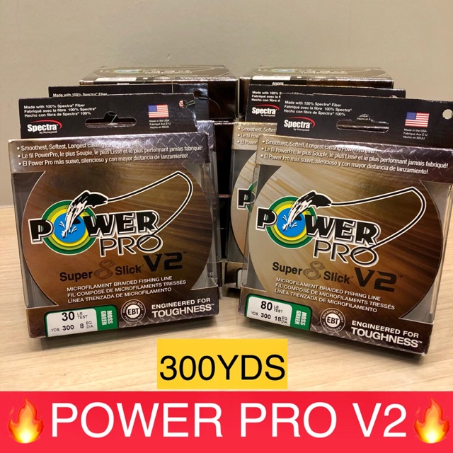POWER PRO V2 300YDS SUPER 8 SLICK BRAIDED FISHING LINE | Shopee Singapore