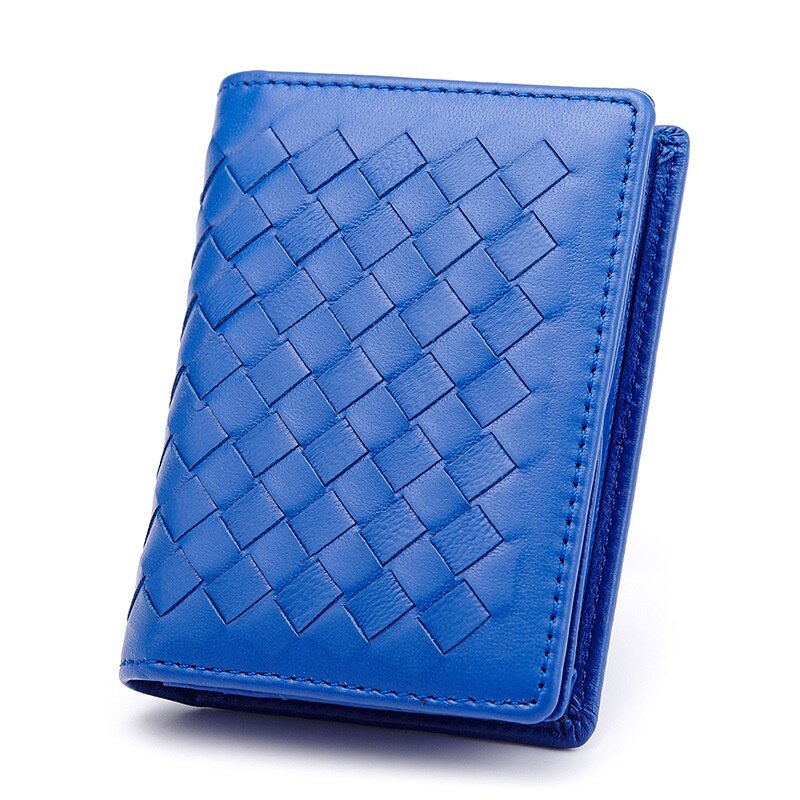 Fashion Sheepskin Weave Soft Slim Card Wallets Mens Credit Card Holder ...