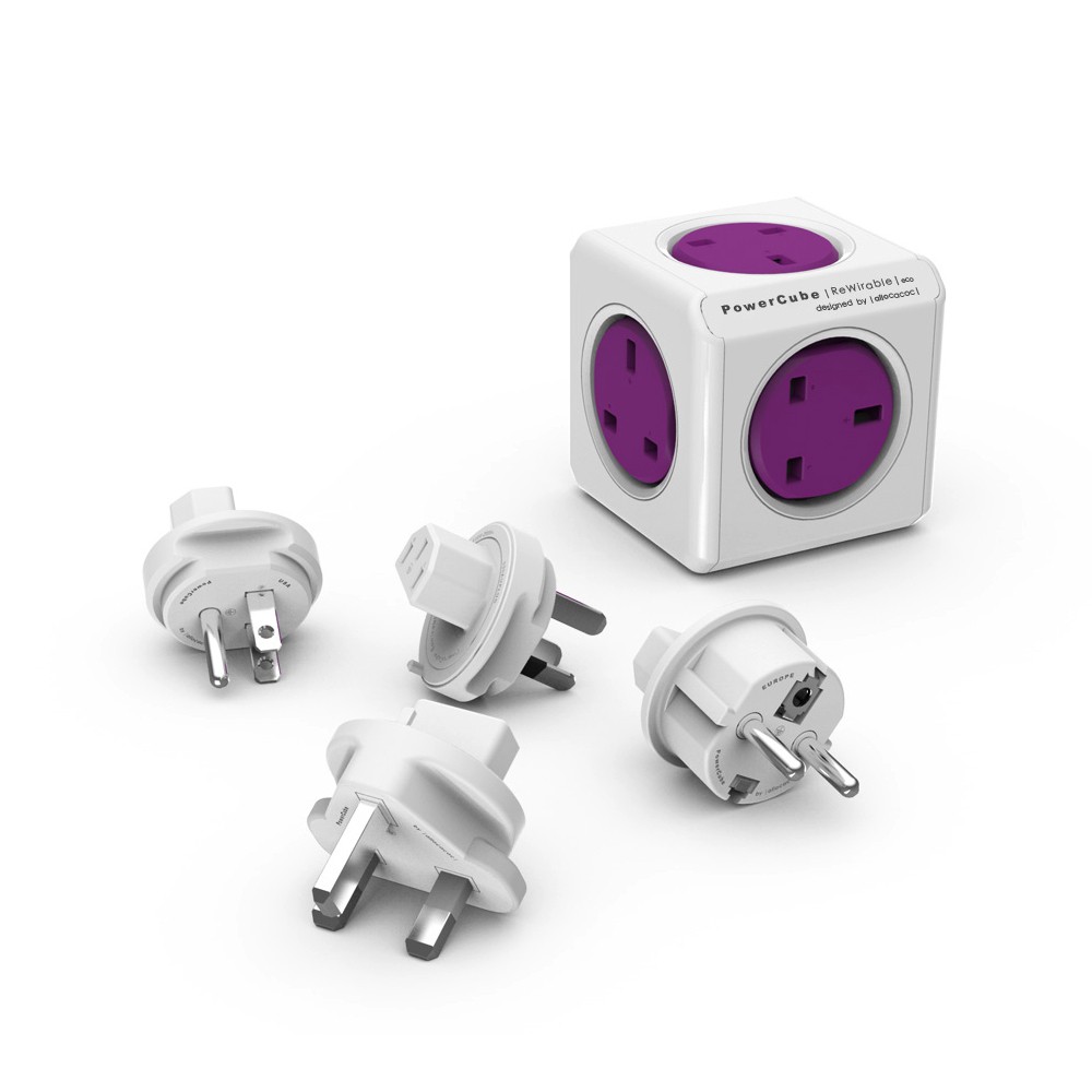 Allocacoc 1840 PowerCube Socket ReWirable Travel Multi Plugs Copper ...