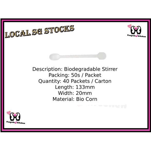 [Local SG Stocks] Disposable 4.5" Biocorn Biodegradable Plastic stirrer ...